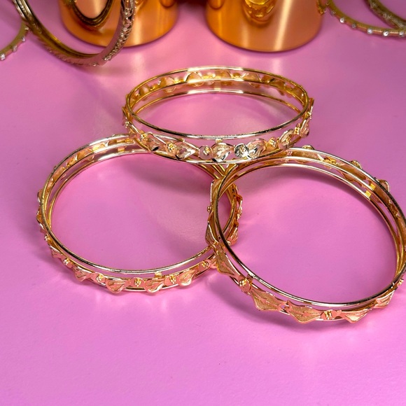 Accessories | Gold Toned Texture Bangles | Poshmark